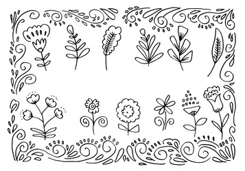 Flower Border Clip Art Black And White
