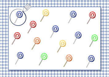 Circle blue color kindergarten worksheet to help Vector Image