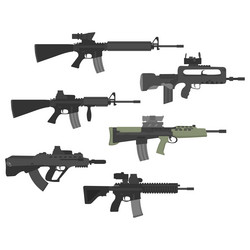 Tactical assault rifles military weapons Vector Image