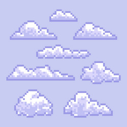 Flat design pixel art cloud Royalty Free Vector Image