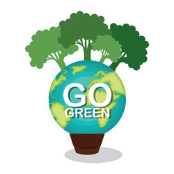 Go green world planet Royalty Free Vector Image