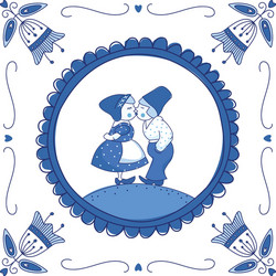 Delft blue tulips Royalty Free Vector Image - VectorStock