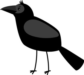 Cute raven bird cartoon Royalty Free Vector Image