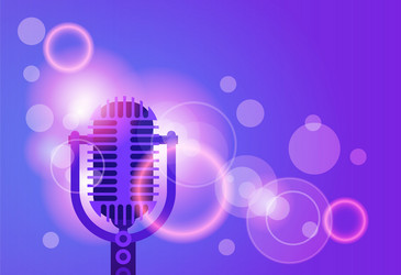 Live music microphone banner colorful pop art Vector Image