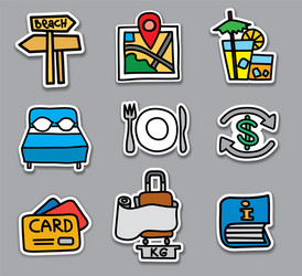 Travel and accommodation stickers Royalty Free Vector Image