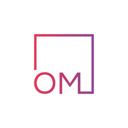 Creative initial letter om square logo design Vector Image