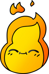 Cartoon of cute kawaii fire flame Royalty Free Vector Image