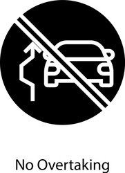 No overtaking sign Royalty Free Vector Image - VectorStock