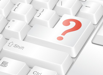 Question mark push button emergency help service Vector Image