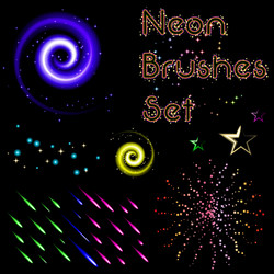 A set of neon brushes set of colorful light Vector Image
