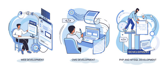 Website architecture concepts web development Vector Image