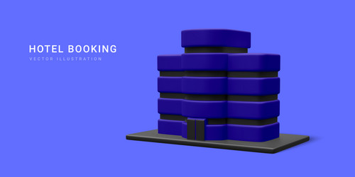 3d realistic hotel isolated on white background Vector Image