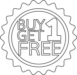 Buy one get one free icon symbol design Royalty Free Vector