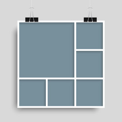 Template collage six frames images photo Vector Image