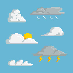8bit Icons Weather Vector Images (over 120)
