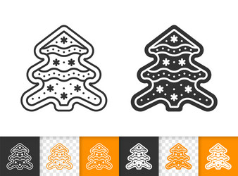 Gingerbread charcoal draw line icons set Vector Image