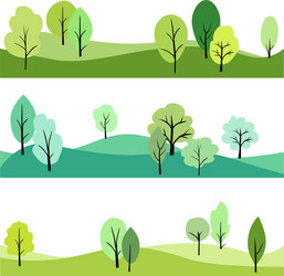 Abstract forest plants and trees landscapes Vector Image