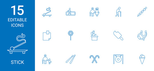 7 stick icons Royalty Free Vector Image - VectorStock