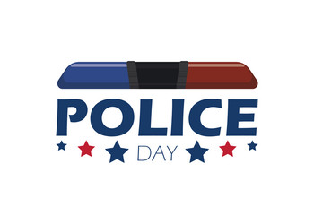 Police day logo cartoon style Royalty Free Vector Image