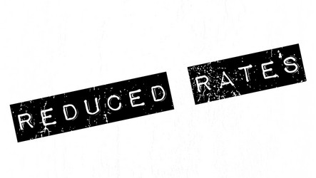 Reduced rates rubber stamp Royalty Free Vector Image