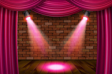 Pink showcase with light on stage Royalty Free Vector Image