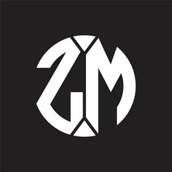 Zm logo shield style monogram design template Vector Image