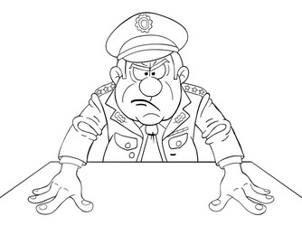 Angry military general Royalty Free Vector Image