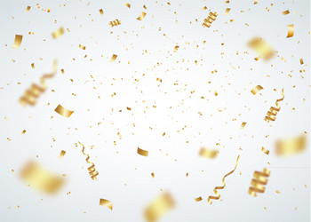Gold confetti party celebration background Vector Image