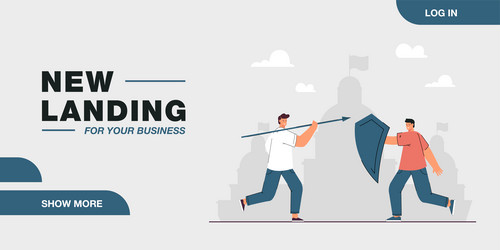 Two people fighting flat Royalty Free Vector Image