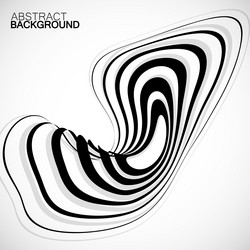 Abstract black and white striped shape futuristic Vector Image