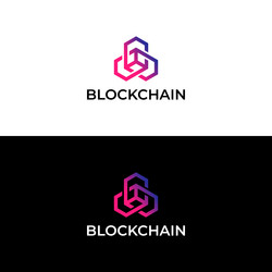 Modern block chain technology logo design Vector Image