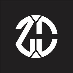 Zo logo monogram with ribbon style design Vector Image