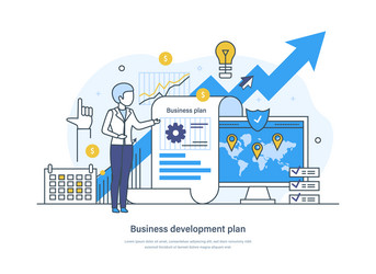 Personal development plan flat icon Royalty Free Vector