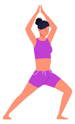 Active woman pilates exercise person stretching Vector Image