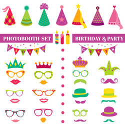 Birthday Party Decorations Set Royalty Free Vector Image