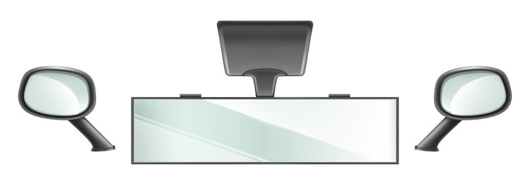 Center and side rear view car mirrors Royalty Free Vector