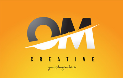 Om o m letter modern logo design with yellow Vector Image