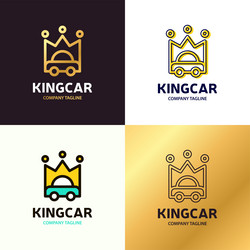 Set auto king car logo design template Royalty Free Vector