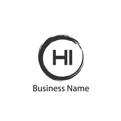 Initial letter hi logo template design Royalty Free Vector