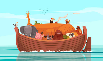 Noah ark cartoon Royalty Free Vector Image - VectorStock