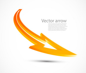 Orange bent arrow down 3d symbol Royalty Free Vector Image