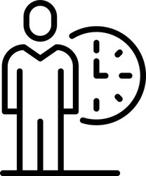 Learning time icon outline style Royalty Free Vector Image