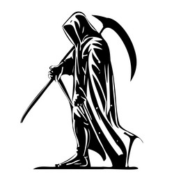 Death in a cloak walking hand drawn sketch Vector Image