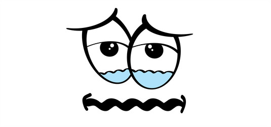 Eyes full of tears face crying sad expression Vector Image