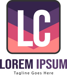 Initial lc logo template with modern frame Vector Image