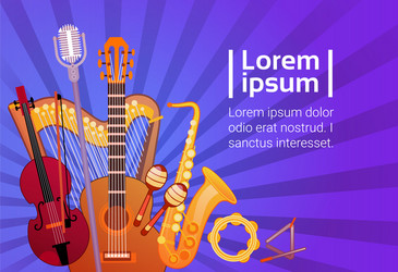 Music instruments set banner with copy space Vector Image