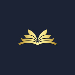 Open book icon gold logo Royalty Free Vector Image