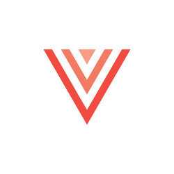 Letter v stripes gradient design Royalty Free Vector Image