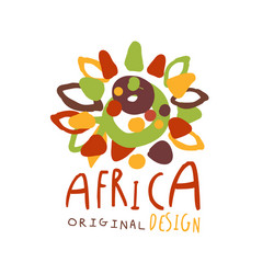 Original abstract african logo with doodle Vector Image