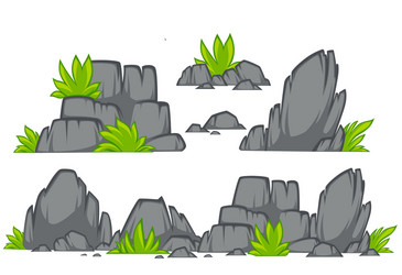 Crow on a rock mound in cartoon style Royalty Free Vector